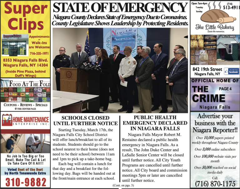 March 18th, 2020, Edition of the Niagara Reporter Newspaper - The ...